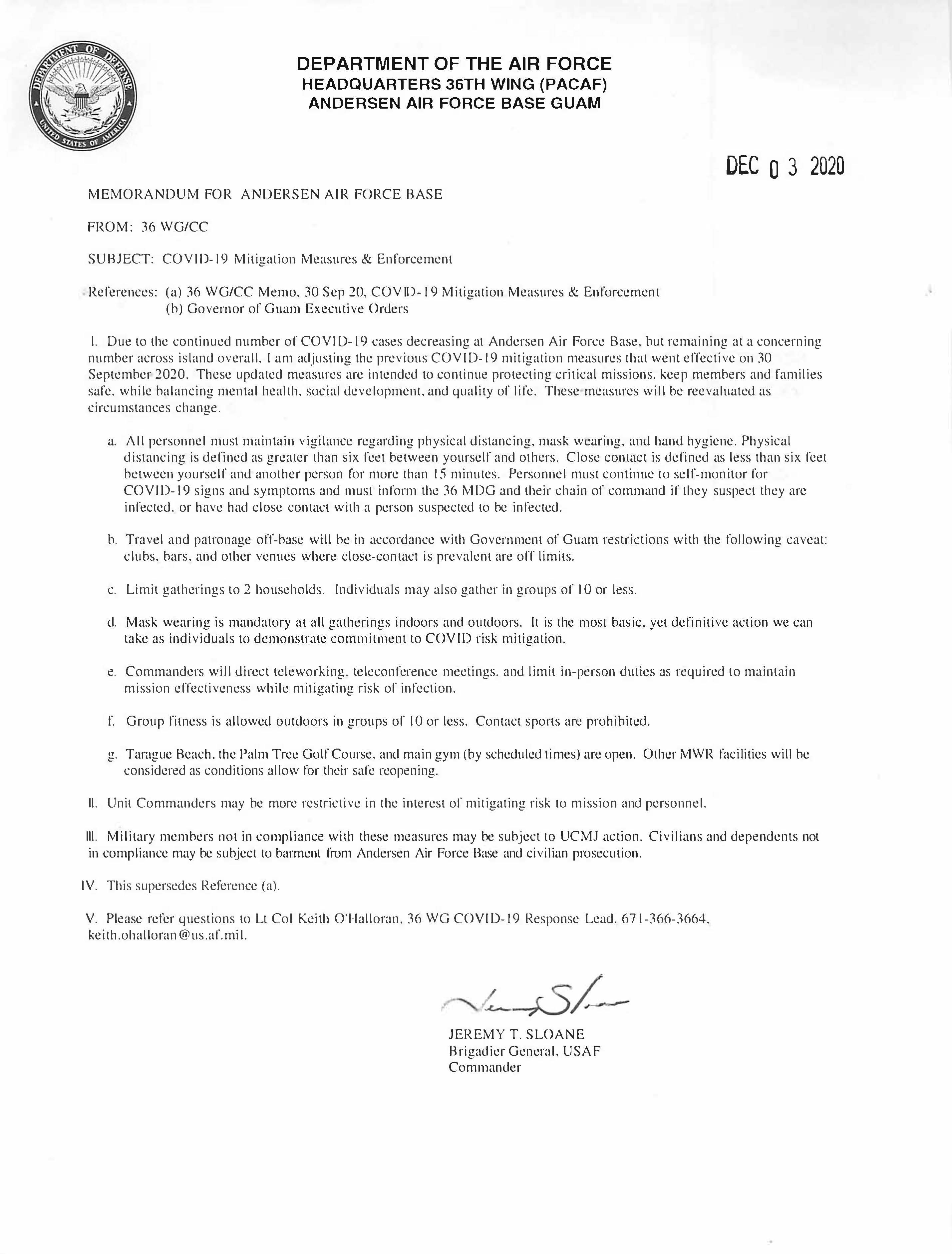 Andersen Air Force Base > Units > 36th Medical Group > COVID-19 Guidance